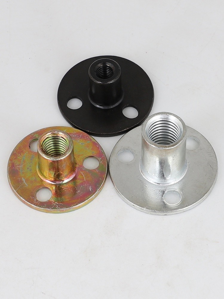 [MX1] Iron Plate Nut Sofa Foot Locking Nut Galvanized Three-Hole Nut Nut Furniture Splint Pair ...