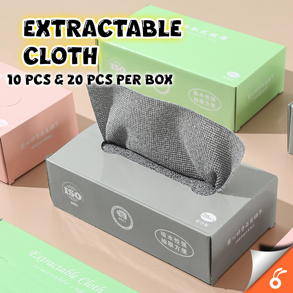6228 EXTRACTABLE CLOTH Disposable Absorbent Cleaning Rag 10 pcs & 20 ...