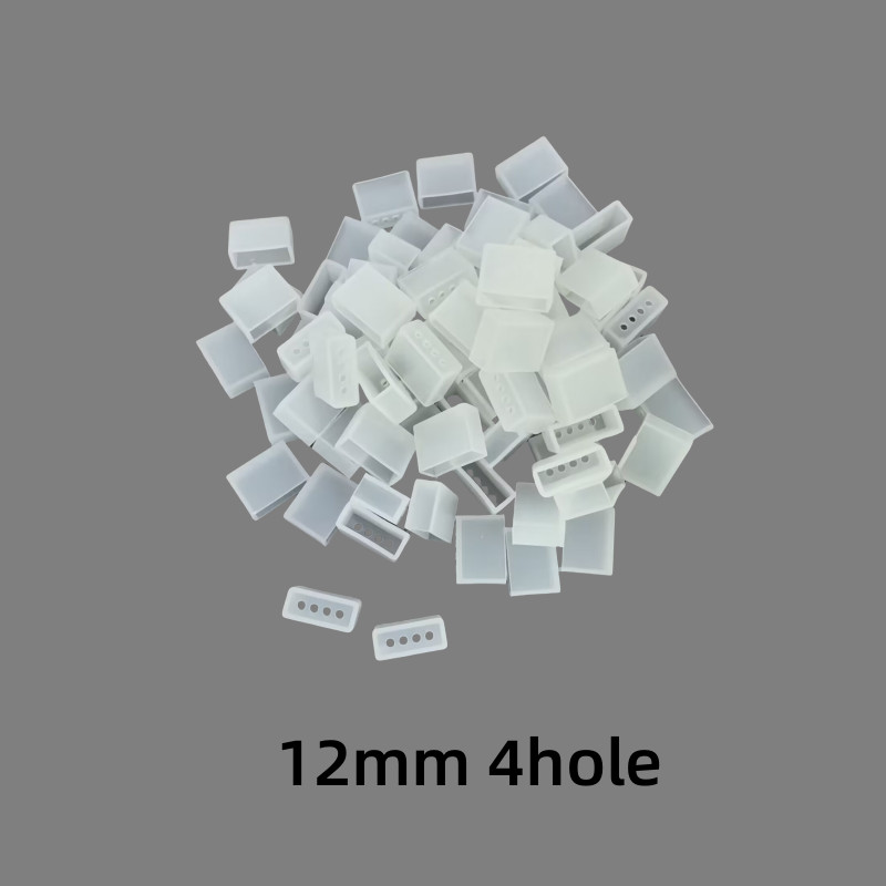 50/100Pcs 8mm 10mm 12mm Silicone End Cap No Hole 2 pin hole 4pin hole ...