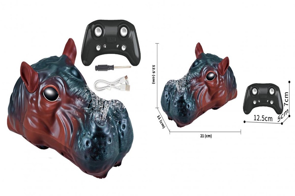 ninming Rc Simulated Hippopotamus Boat Dual Propeller Remote Control ...