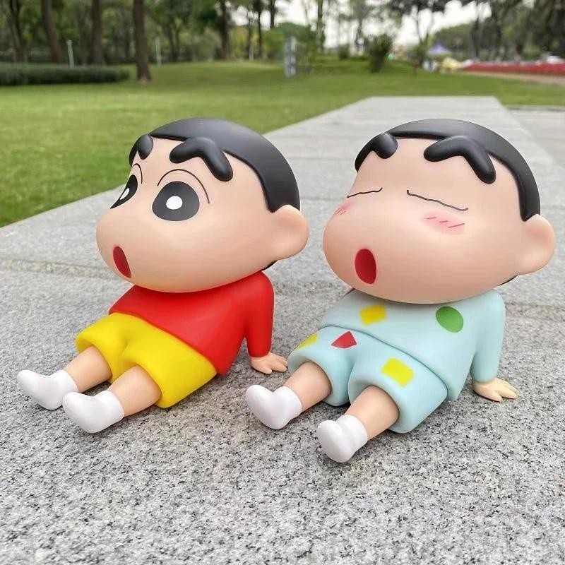 13cm Anime Crayon Shin chan Phone Stand Shinosuke Nohara Action Digital ...