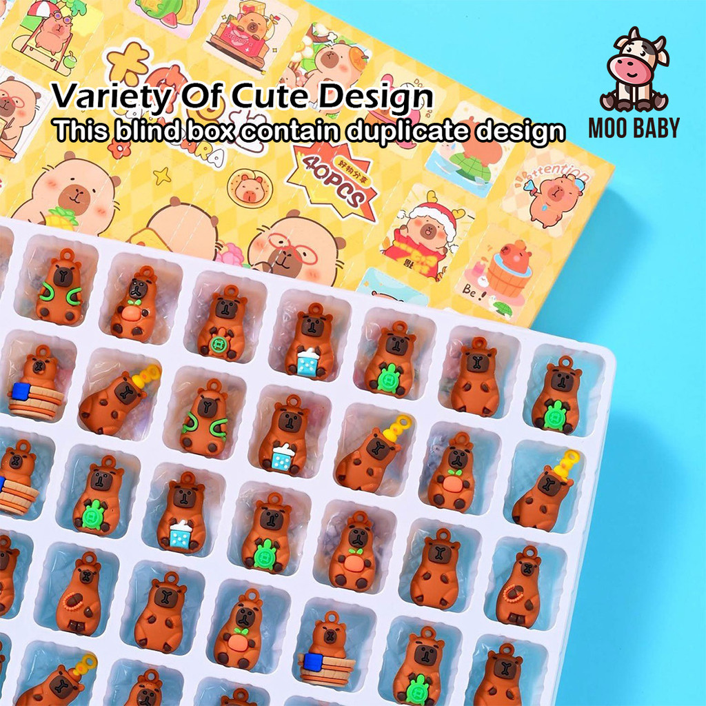 Moo Baby Kapibara Blind Box Kecil Desk Set Murah Capybara Blind Box ...