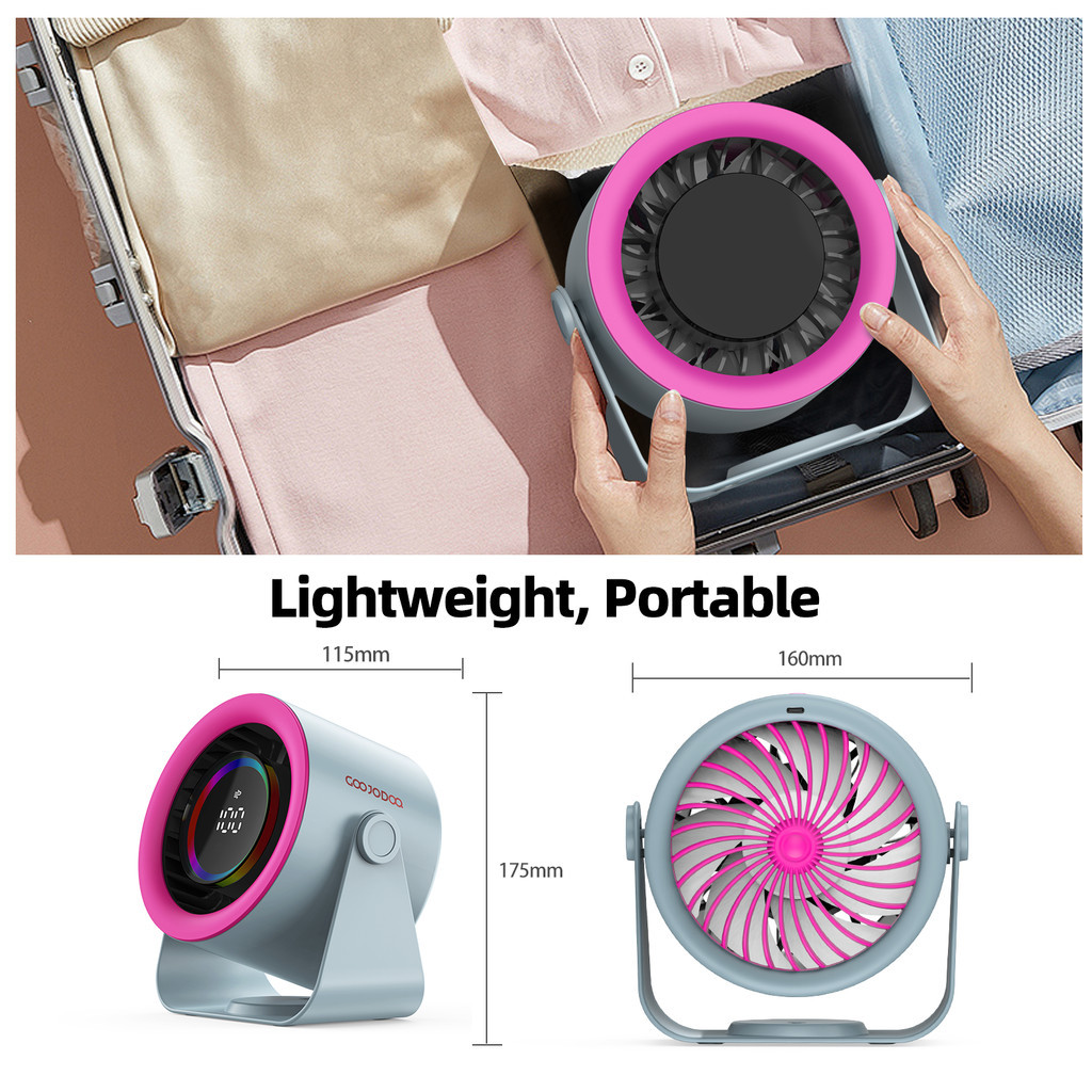 GOOJODOQ 2025 New High Speed Desktop Fan 100 Speed Digital LED Display ...