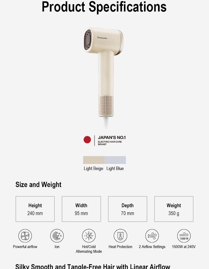 Panasonic Ionity Hi-Speed Hair Dryer | Fast Drying | Tangle Free Hair ...
