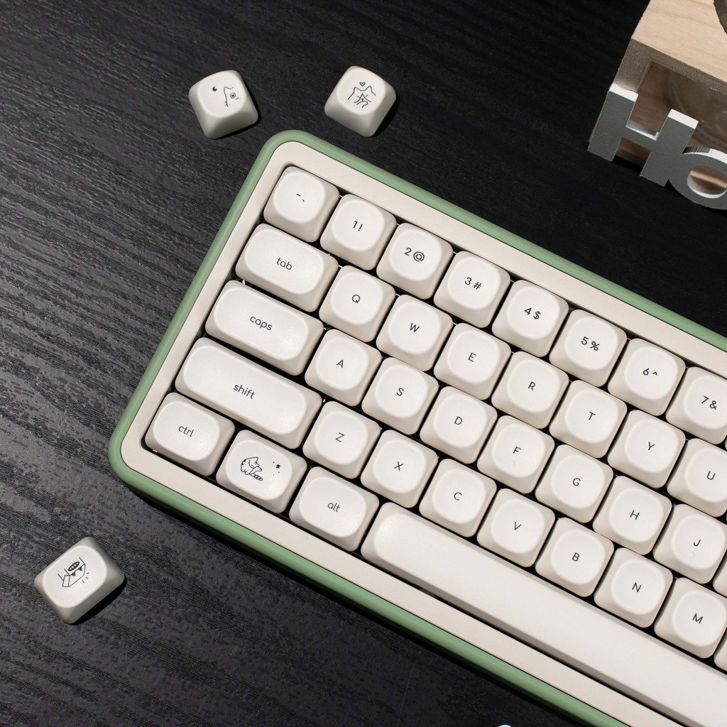 Minimalist Animals White Keycaps MOA profile PBT Keycaps for MX ...