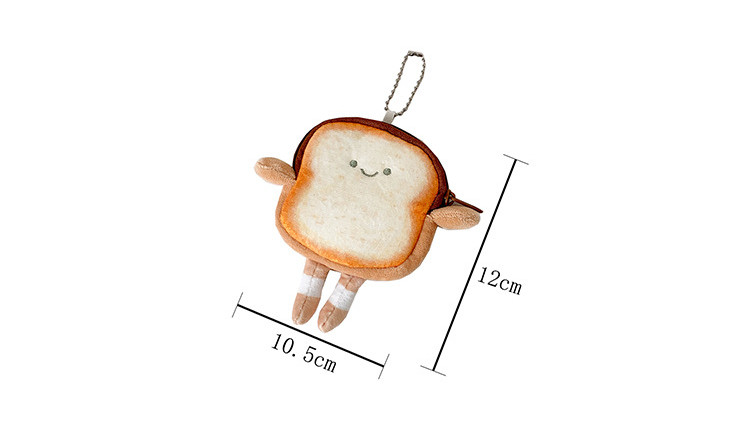 Ins Mini Cartoon Toast Coin Purse Cute Plush Doll Headphone Storage Bag ...