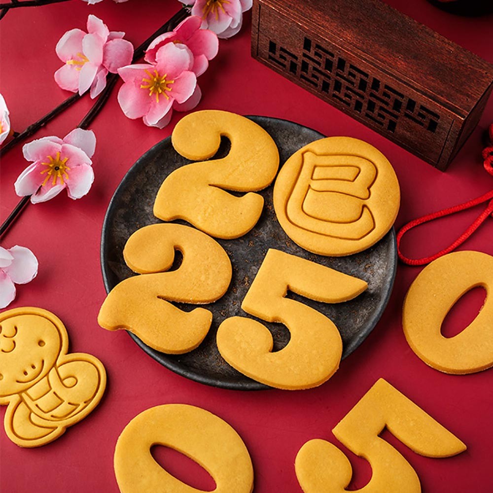 7pcs/set 2025 Year of The Snake 3D Cookie Molds Fondant Cutter DIY ...