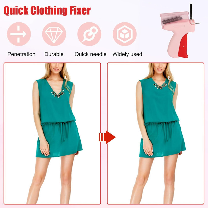 Full Set Quick Clothing Fixer (Storage Box + 5 Needles + 400Pcs 8mm ...