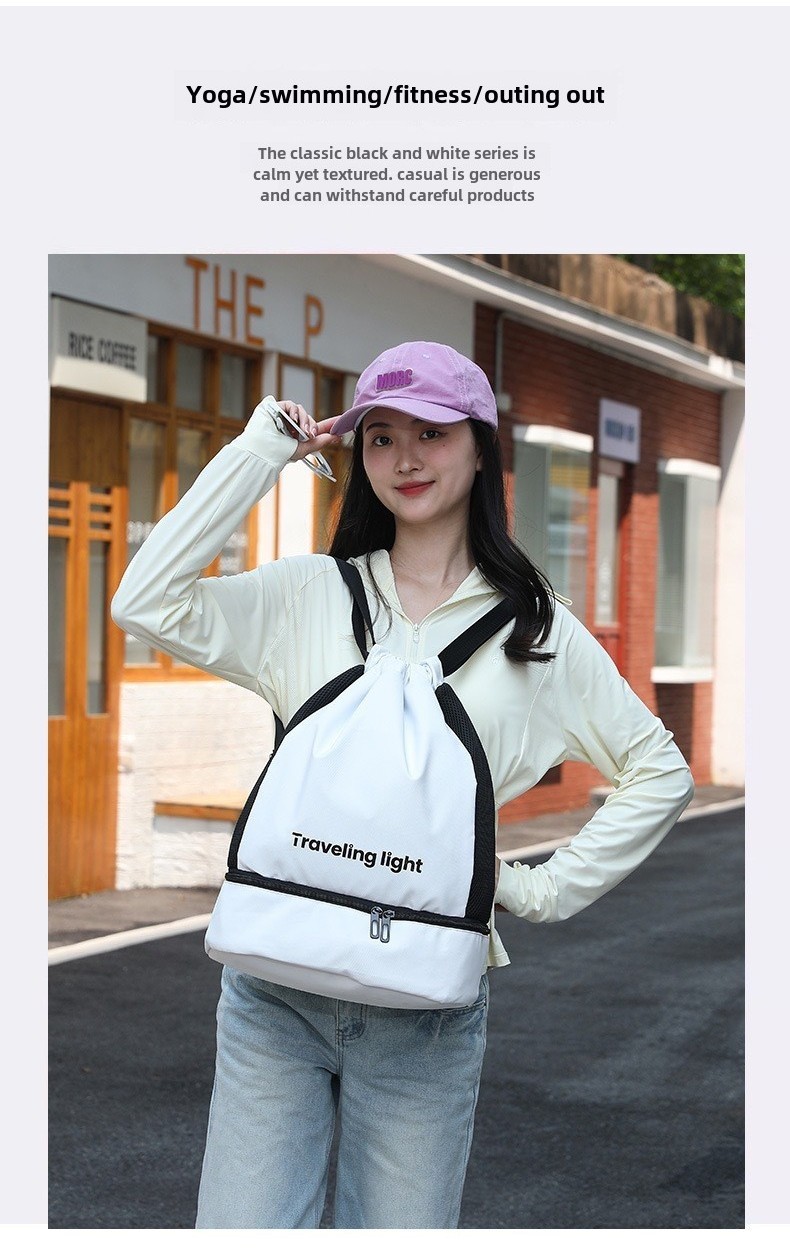 LABER LEE Drawstring Bag Dry Wet Separation Swimming Storage Backpack ...