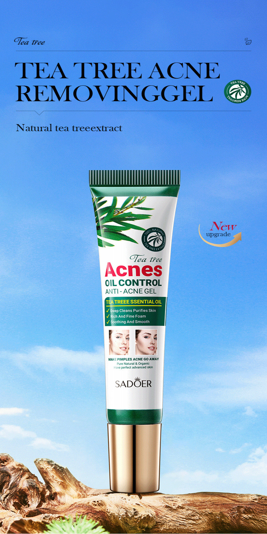 Tea Tree Acne Remover Gel Effective Remove Pimples Marks Remover Cream ...