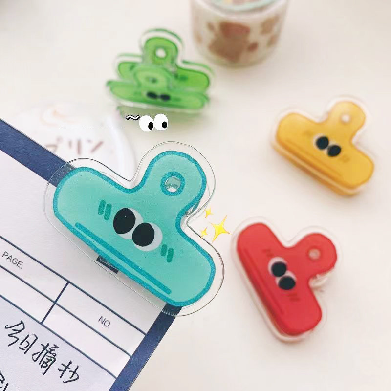 Ins Style Cartoon Cute Small Eye Clip Document Paper File Clamp Storage ...