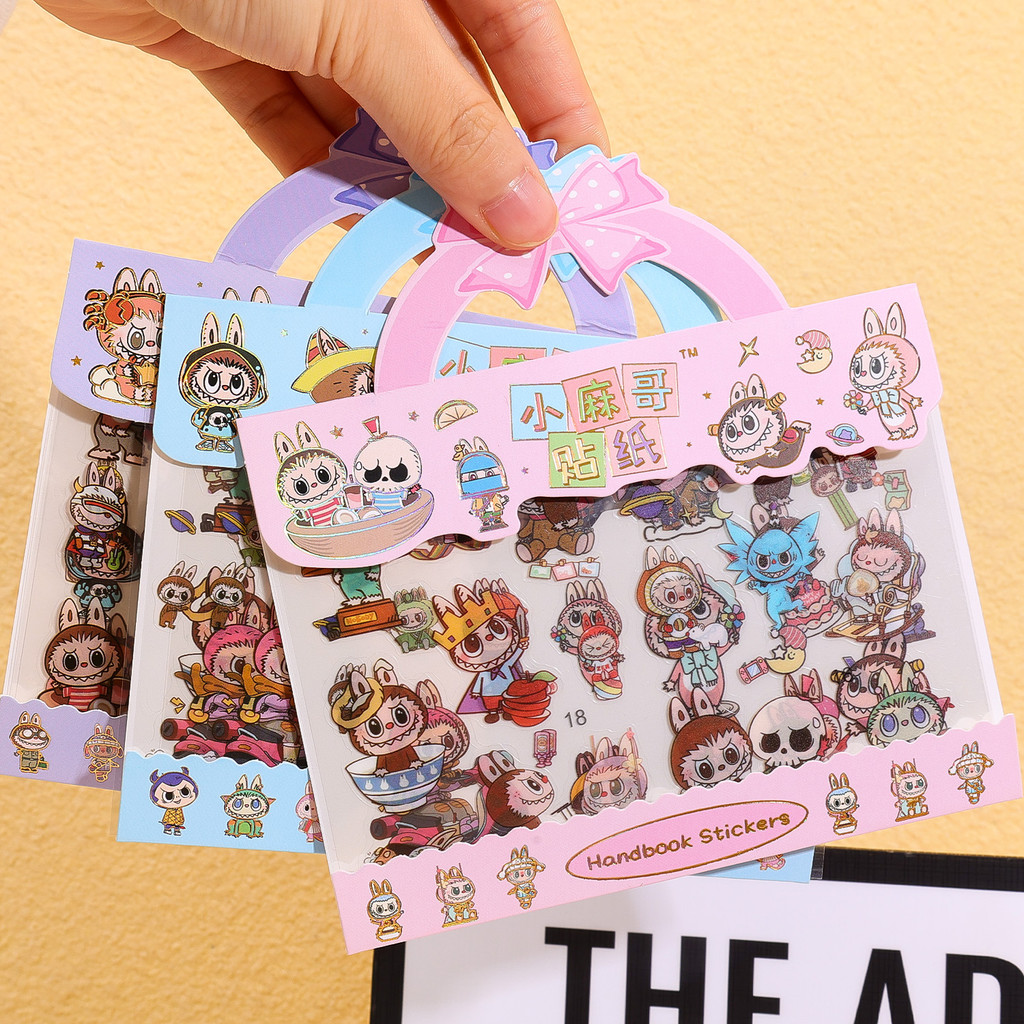 Labubu Anime Figure Stickers - Cartoon Transparent PVC Applique Cup ...