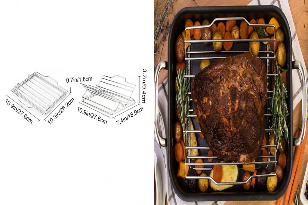 Roasting Rack for Small Turkeys V-shaped Stainless Steel Roasting Rack ...
