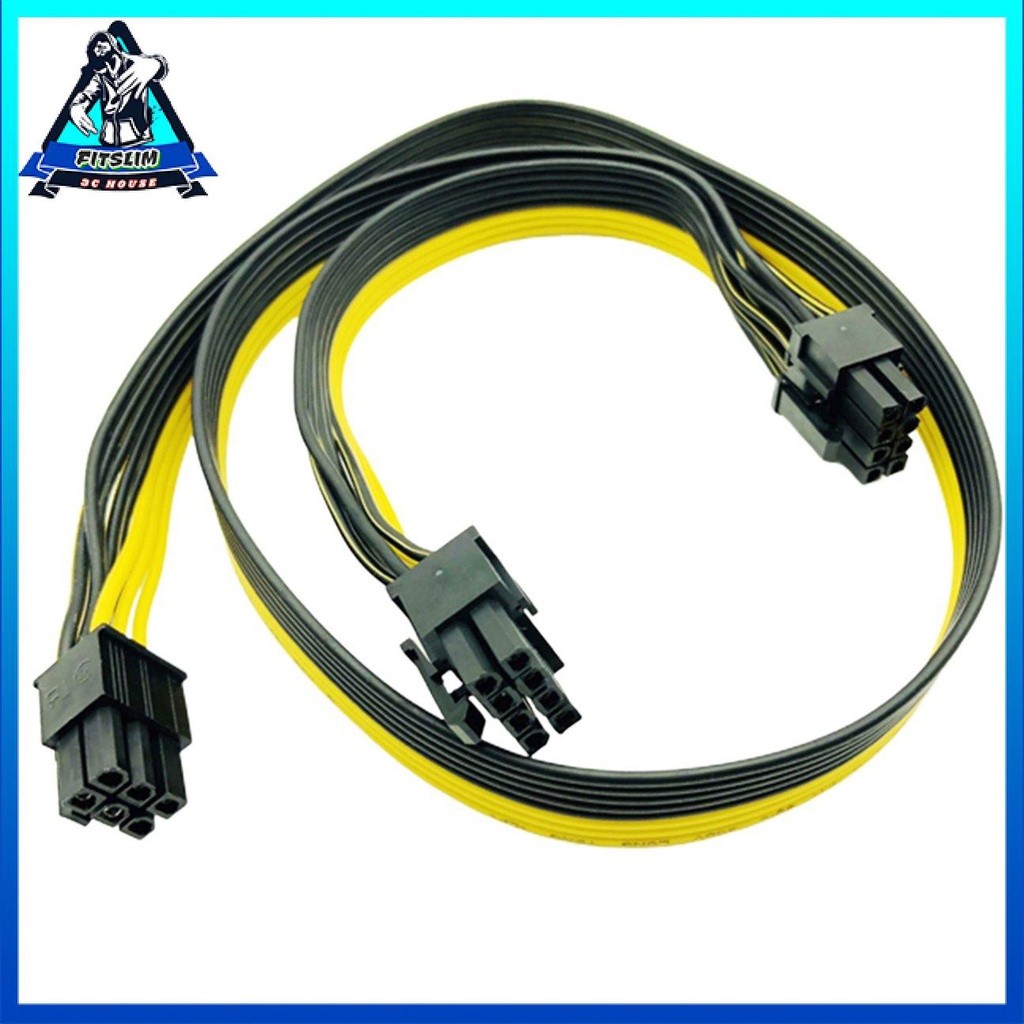 in stock 6Pin Male To Dual 8Pin 2 Port Male Adapter GPU Graphics Card ...