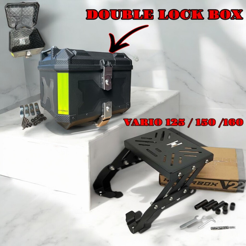45 LITRE HYPER BOX SET VARIO 125 VARIO 150 VARIO 160 JB-STYLE RACK ...