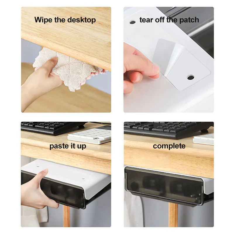 Under Desk Drawer Storage Hidden Storage Desktop Drawers Under Table ...
