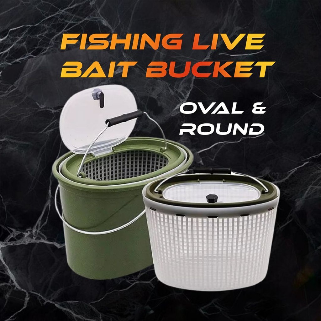 【FT102】 Fishing Live Bait Bucket Tong Udang Hidup Bekas Udang Plastik ...