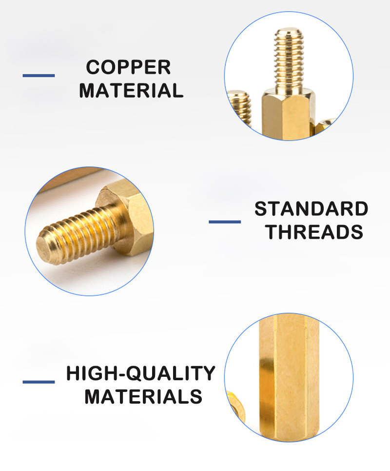 Brass Hex Standoff Spacer M2 M2.5 M3 M4, Male to Female Column Flat ...