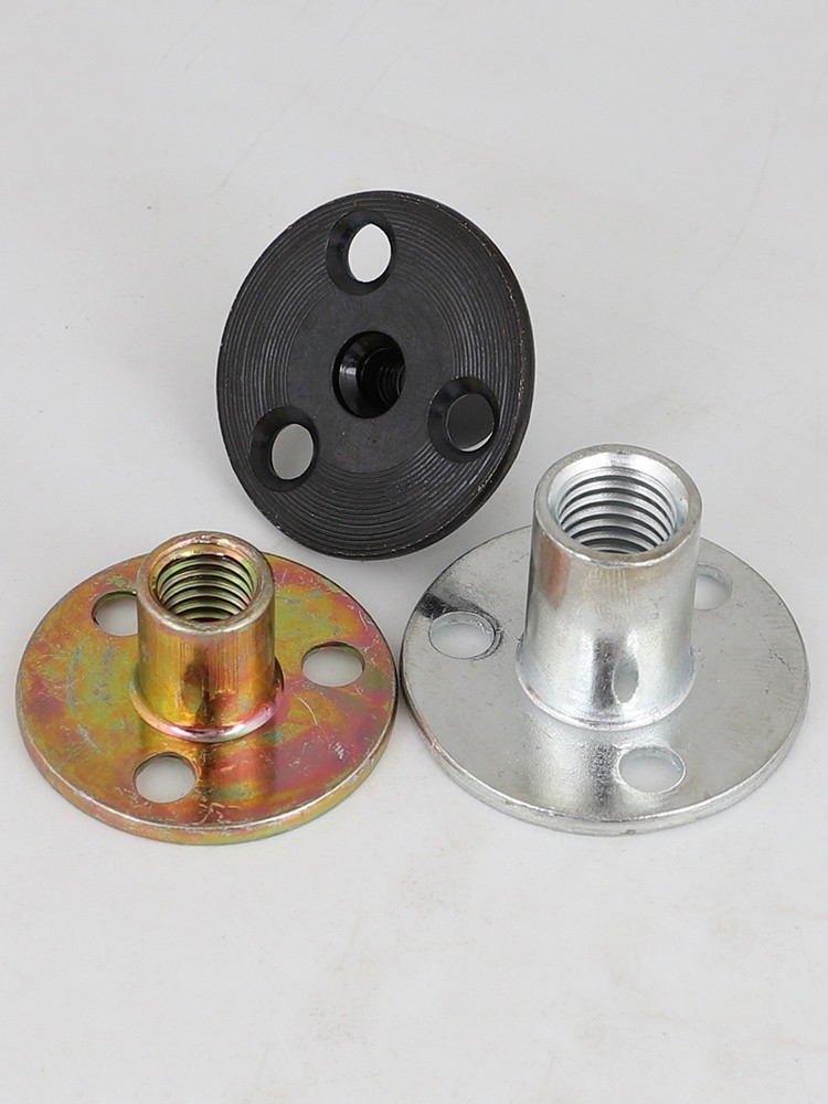[MX1] Iron Plate Nut Sofa Foot Locking Nut Galvanized Three-Hole Nut Nut Furniture Splint Pair ...