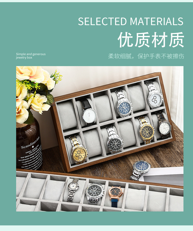 Watch Display Box Premium Black Walnut Wood Grain Display Plate Display ...