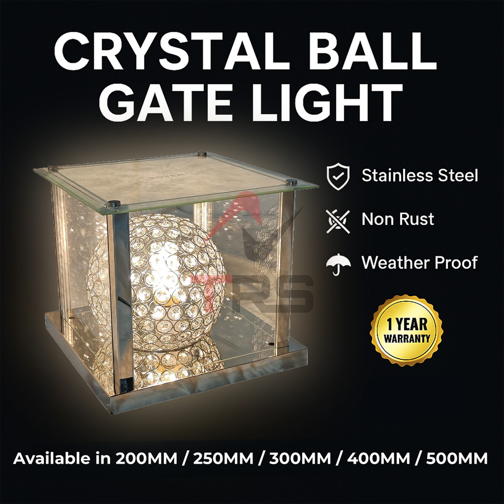 Crystal ball gate light E27 Holder Weatherproof non rust tak karat ...