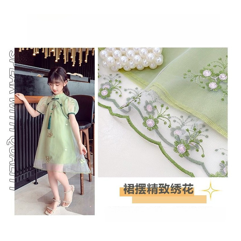 [Dsmyz] Baby Gril Green Dress with Pendant Cheongsam Kids Baju Cina ...