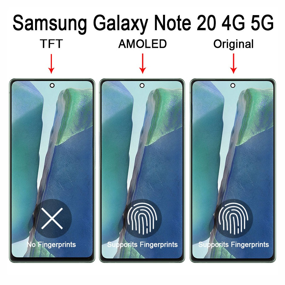 Original AMOLED TFT Samsung Galaxy Note 20 4G 5G LCD Display Touch ...