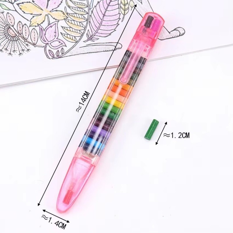 20 Colors Stackable Crayons Kids Replaceable Tips Rainbow Doodle ...