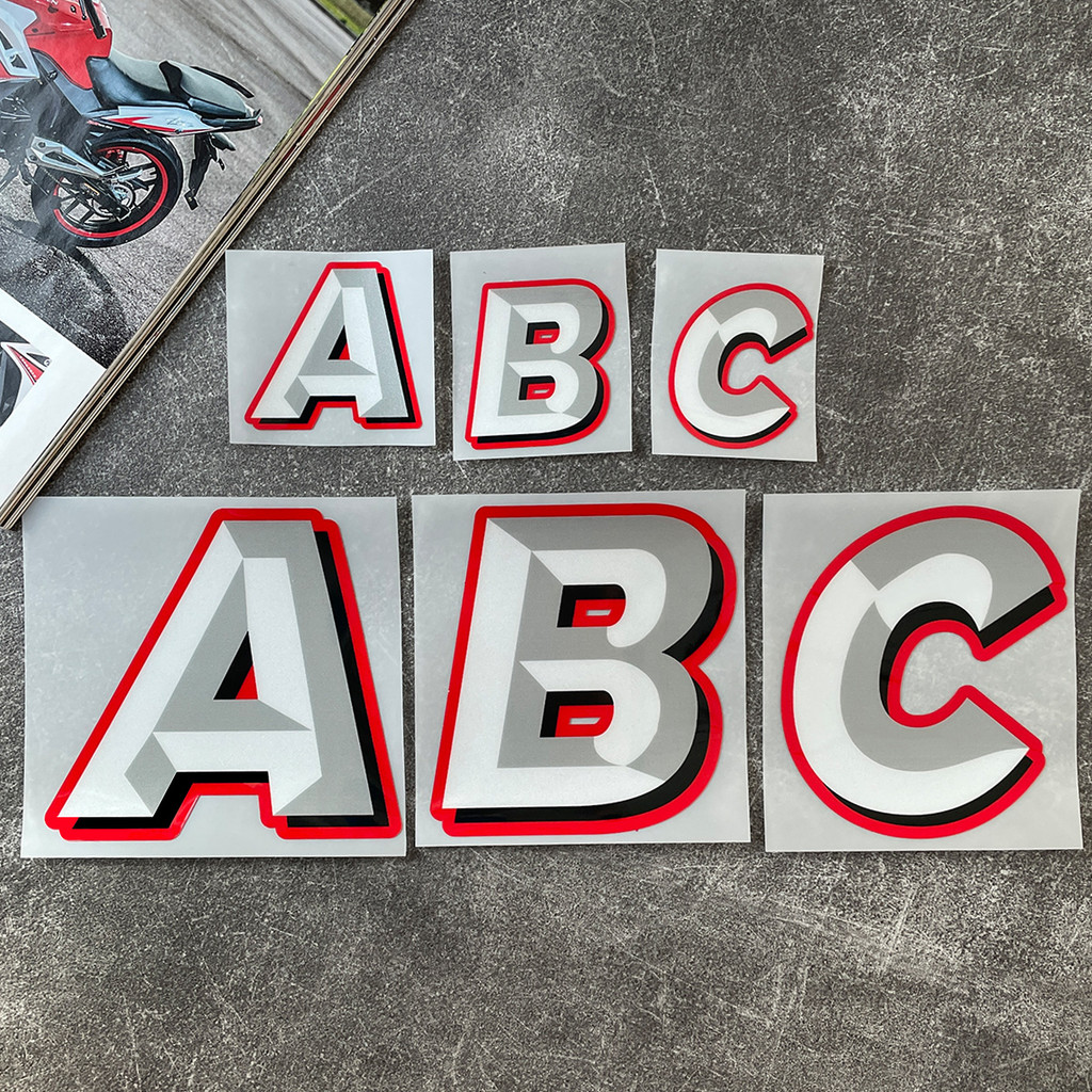 Reflective DIY Letters Alphabet Emblem Car Sticker (2 size available ...