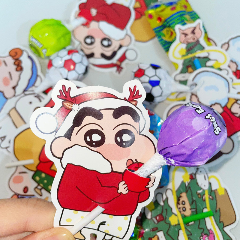 Cute Crayon Shin Chan Sanrio Christmas Series Lollipop Cardboard ...