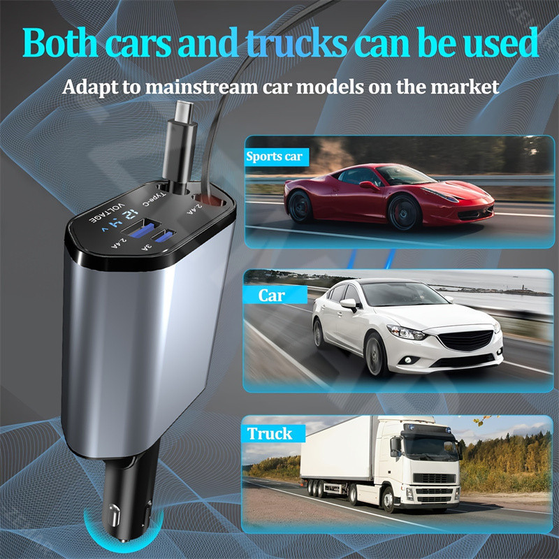 4 in 1 Perodua Car Charger Super Fast Charging Universal USB Type-C IOS ...