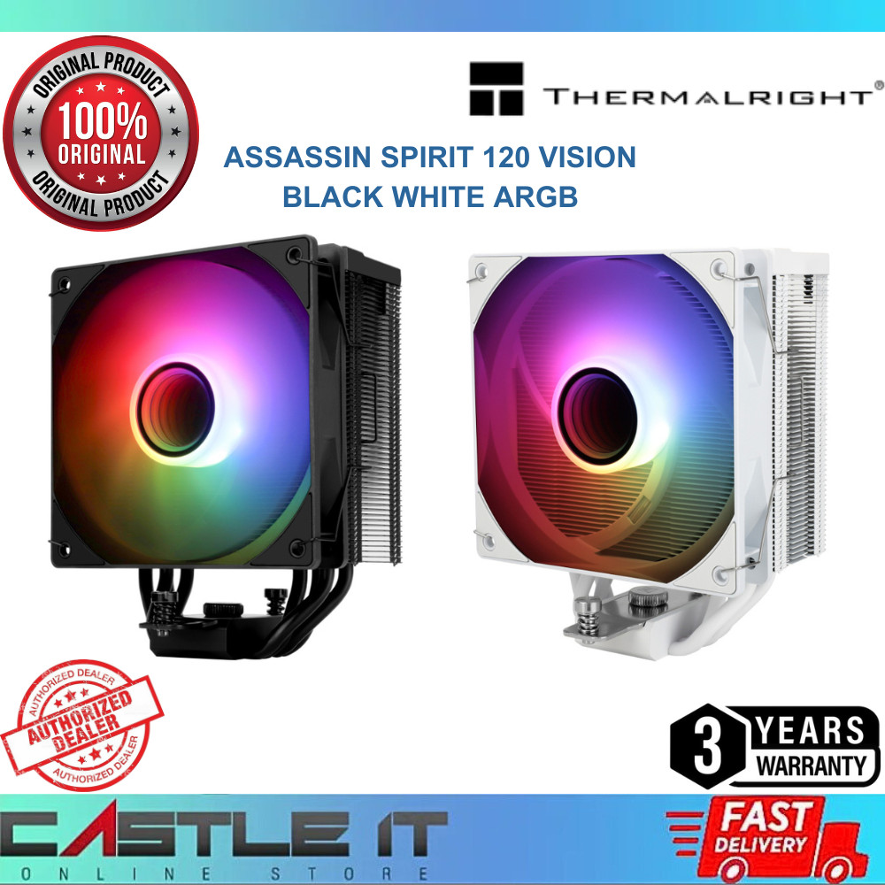Thermalright Assassin Spirit 120 Vision Black White ARGB CPU Cooler ...