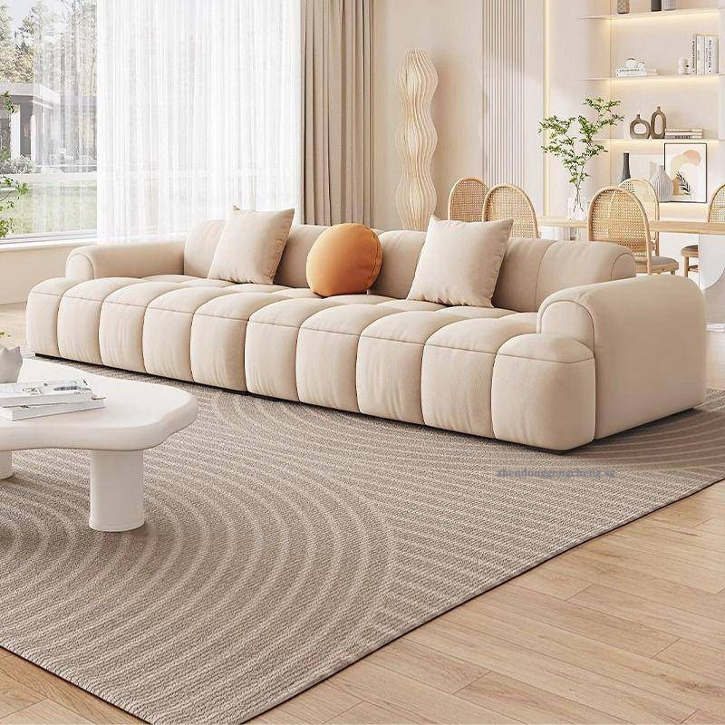 NIC Living Cream Fabric Room ICH Straight Row Pine Frame Less Hair ...