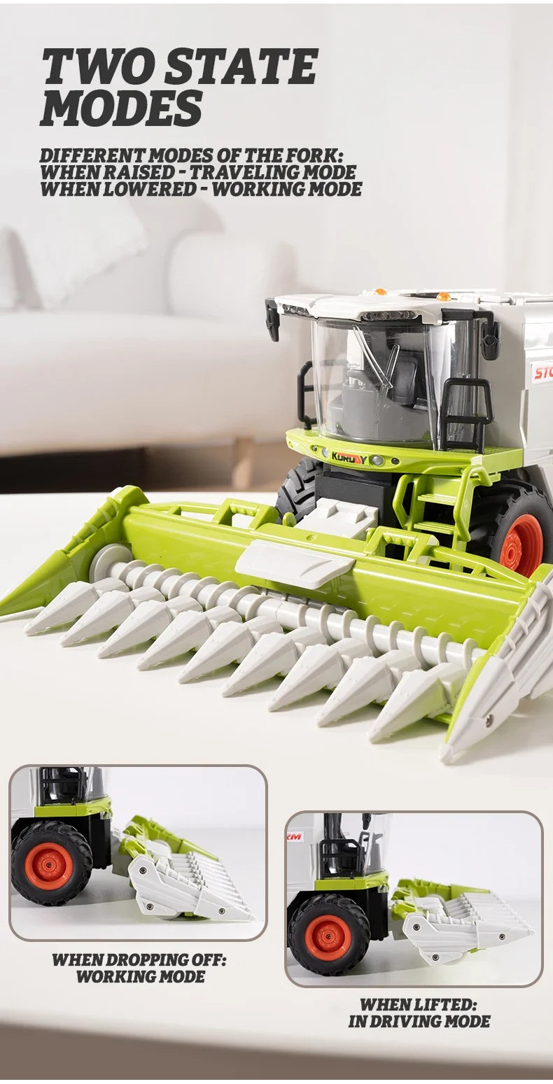RC Farm Harvester Tractor Truck Simulation Toys Smoking Remote Control ...