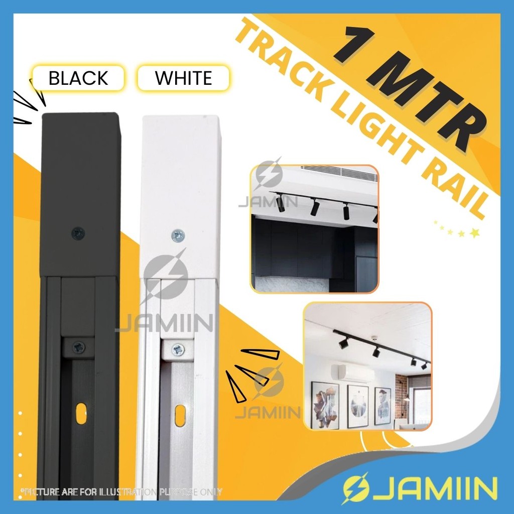 1 Meter Track Light Rail Track Bar Lampu Track Rail Lampu Siling Track ...
