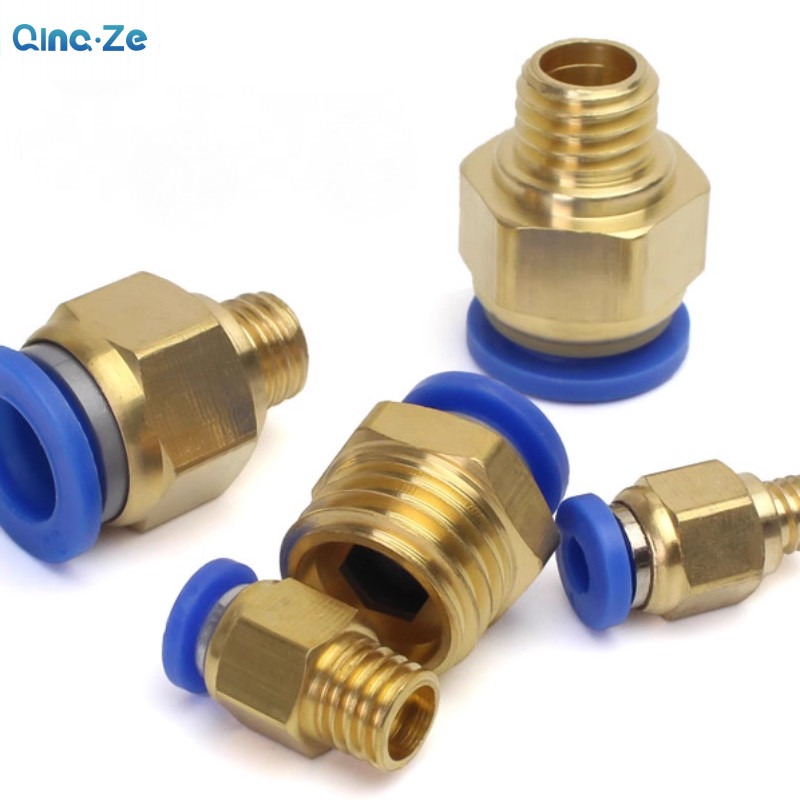 PC pneumatic fitting m12X1.75- M5 M6 M8 M10 M12 M14 M16 M20 Metric Male Thread Air Pipe Push In ...