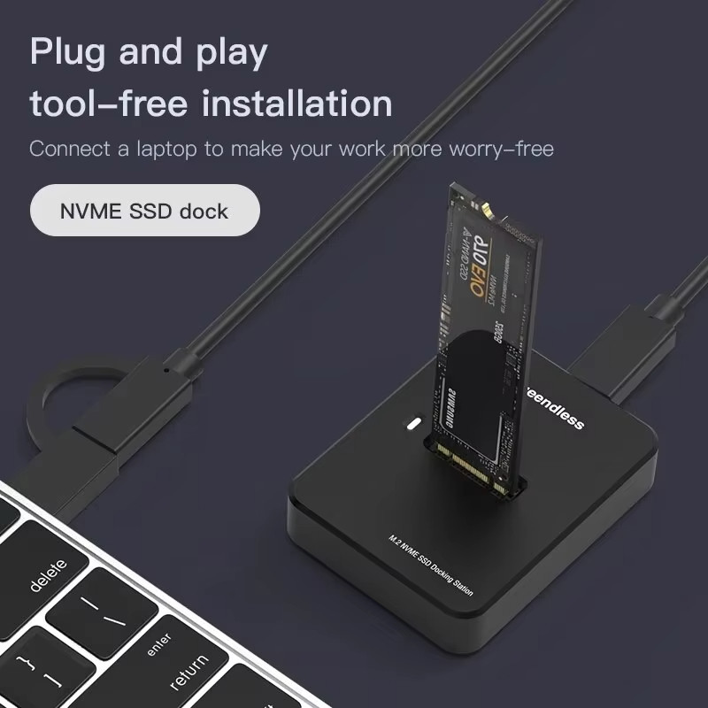 10Gbps SSD Enclosure HDD Docking Station M.2 NVMe SATA SSD Case Reading ...