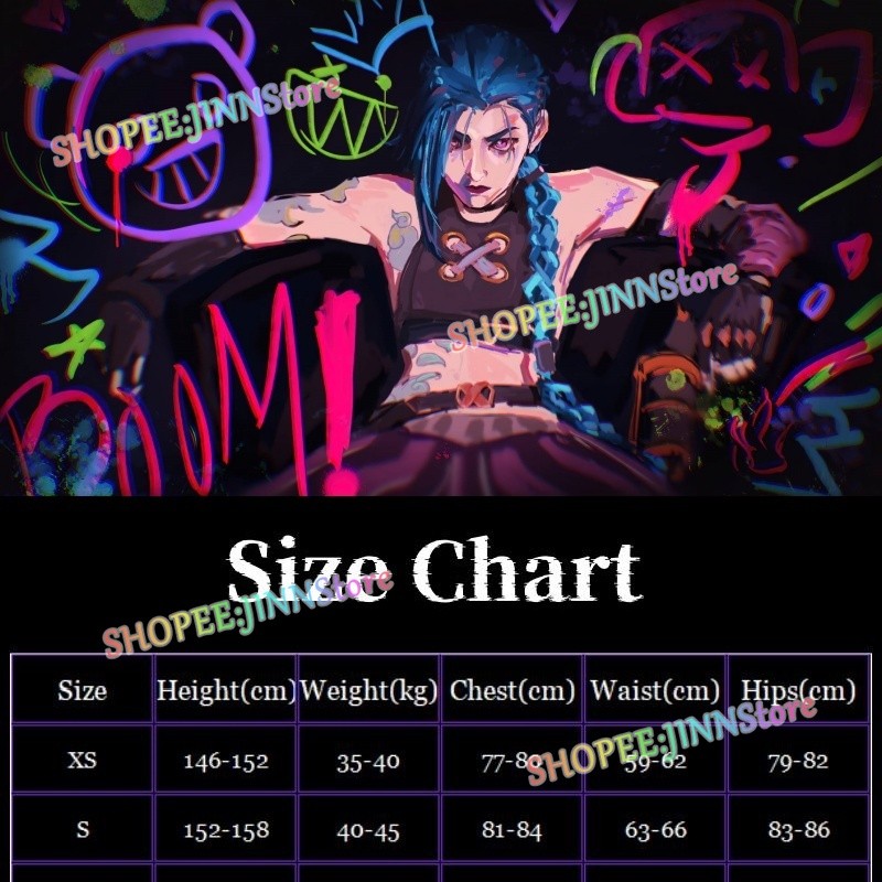 - JINN - [Newly upgraded] Arcane：League of Legends JINX Cosplay Costume ...