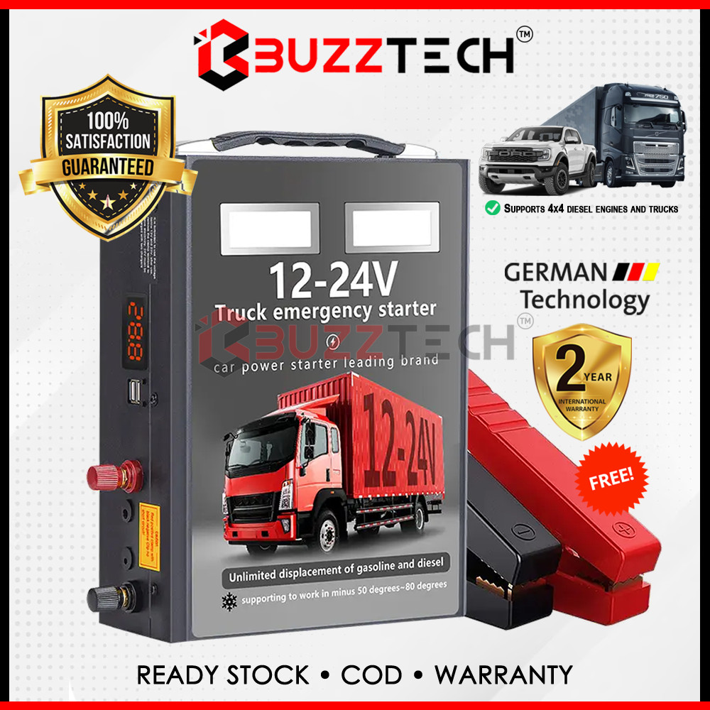 (HEAVY DUTY) BuzzTech Heavy Duty 24V Diesel Lorry Jump Starter Car Jumper Portable Emergency ...