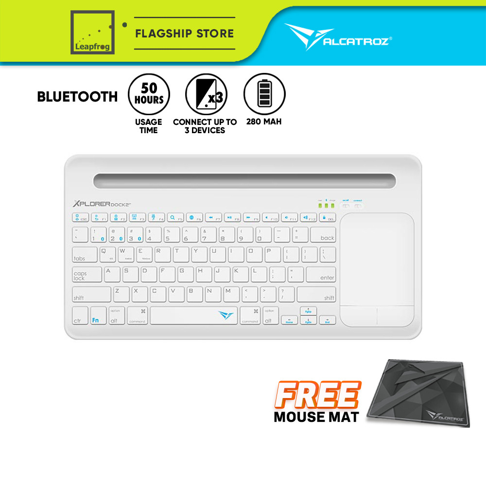 Alcatroz Xplorer Dock 2 BT Bluetooth Wireless Keyboard with Track Pad ...