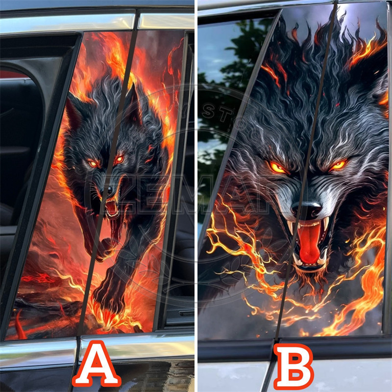 2Pcs Mercedes Benz AMG Car Window Center Pillar Protective Film Sticker ...