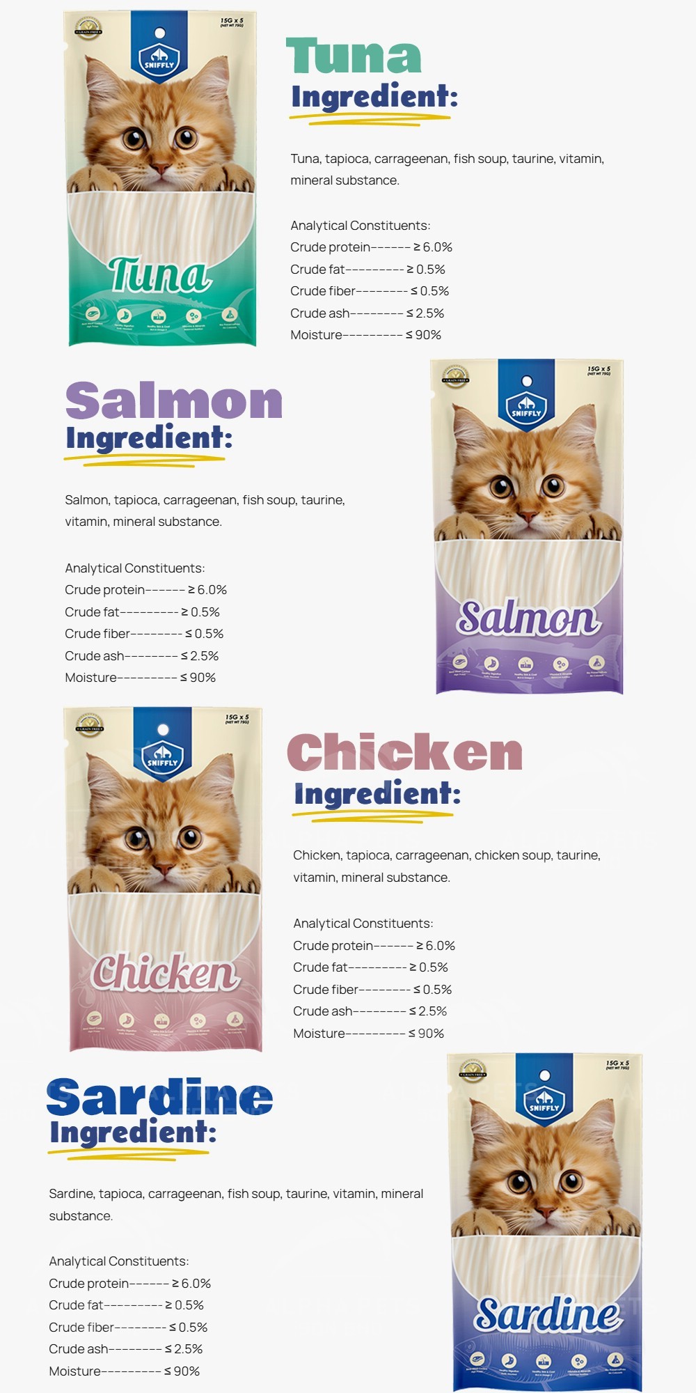 POODEE 75g Sniffly Cat Stick Kitten Goat Milk Tuna Chicken Salmon ...