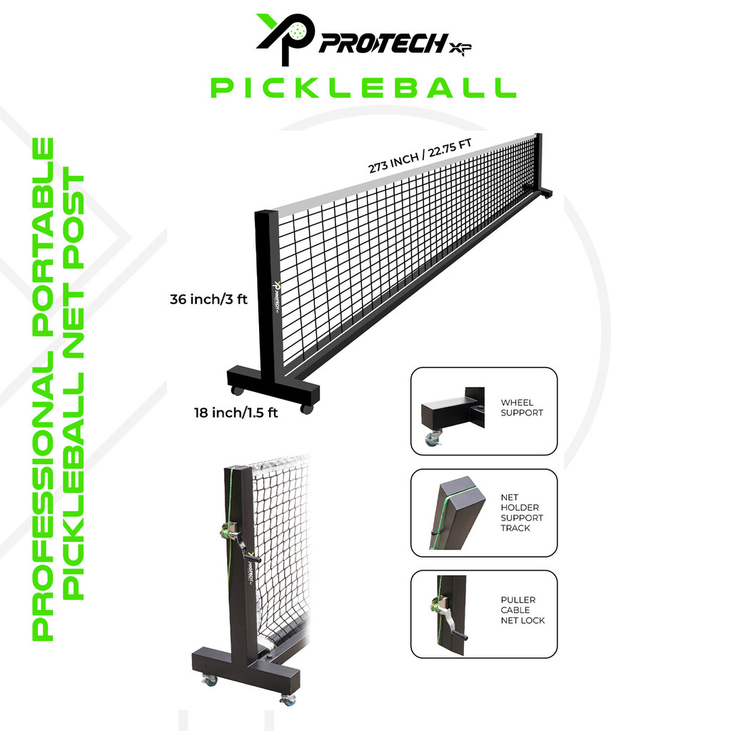 Protech XP Professional Portable Pickleball Net Post with Wheels (Easy ...