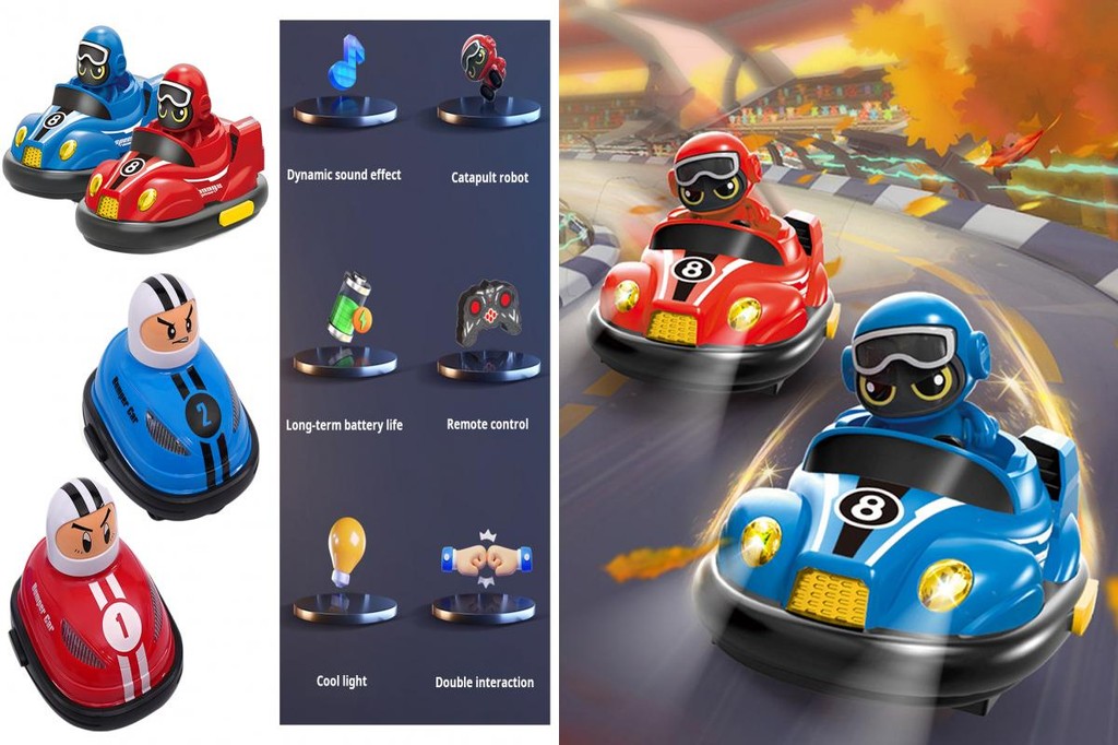 [EY] 2 Players Battle Bumper Car Toy Remote Control Bumper Car Toy Set ...