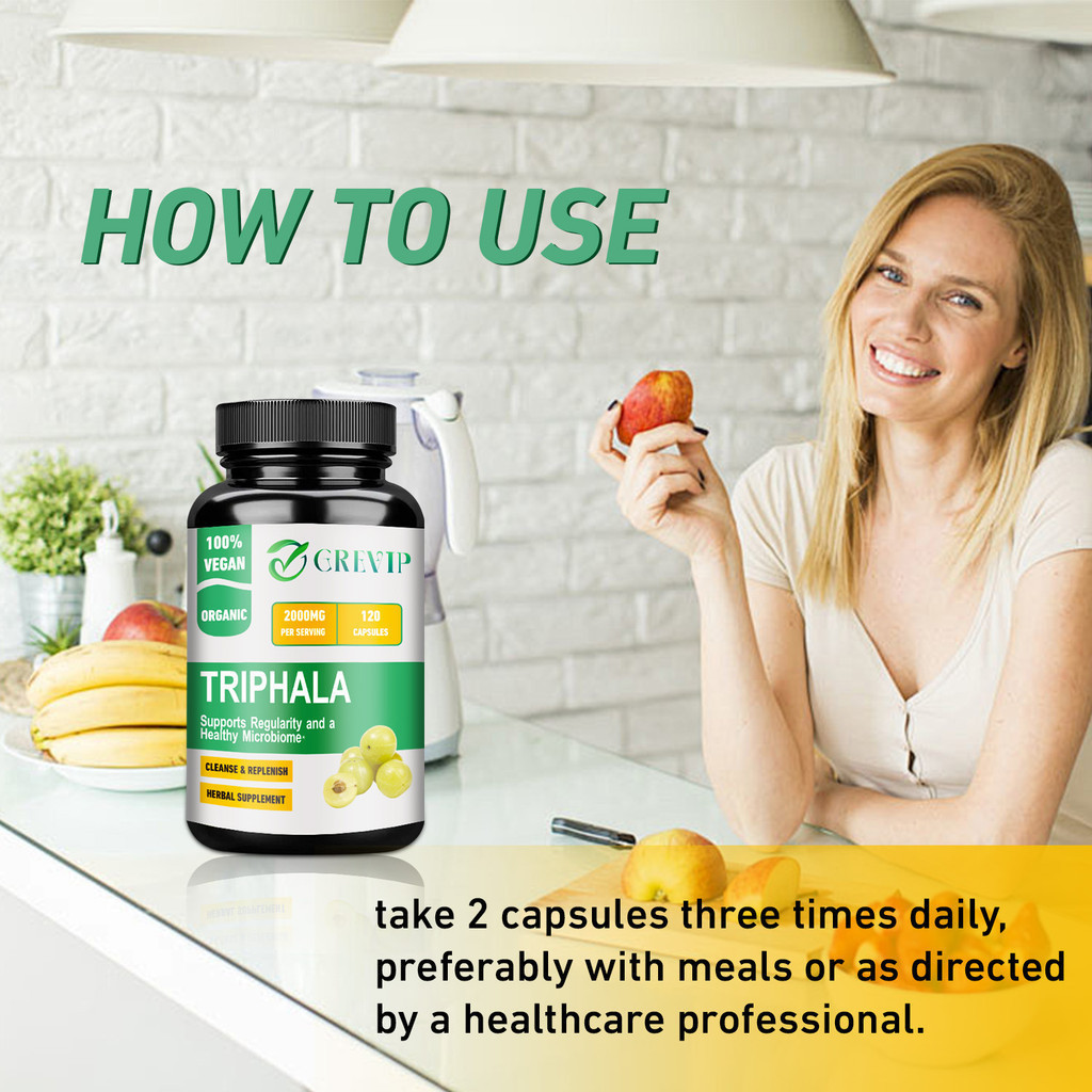 GREVIP Triphala - Organic Triphala Supplement with Indian Gooseberry ...