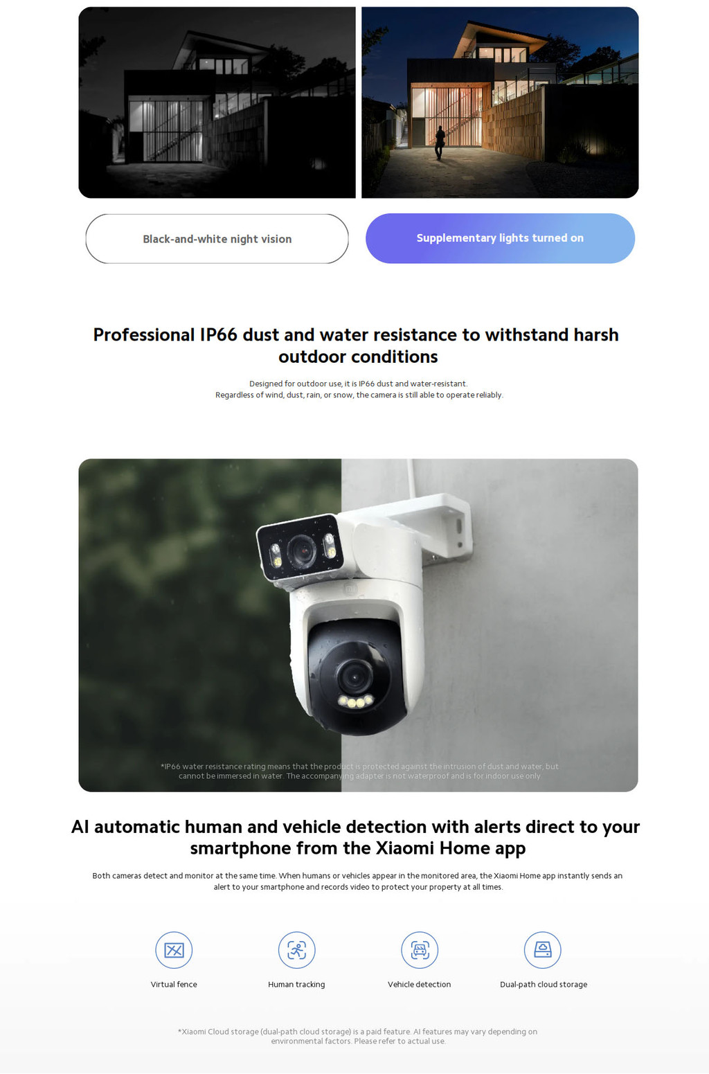 Xiaomi Outdoor Camera CW500 Dual | Dual 4MP lens | AI human detection ...