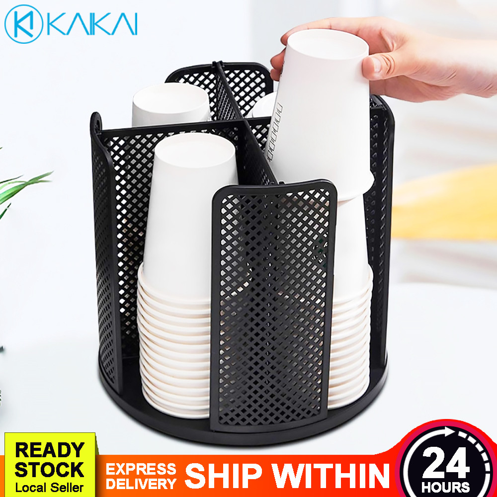 🔥 EASY REFILL 🔥 Disposable Paper Cup Holder Dispenser 360° Rotate ...