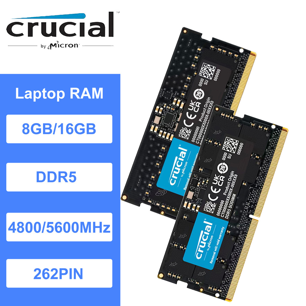 Crucial 8GB 12GB 16GB 32GB 42GB DDR5 4800Mhz 5600Mhz 1.1V 262Pin SODIMM Laptop Memory RAM ...