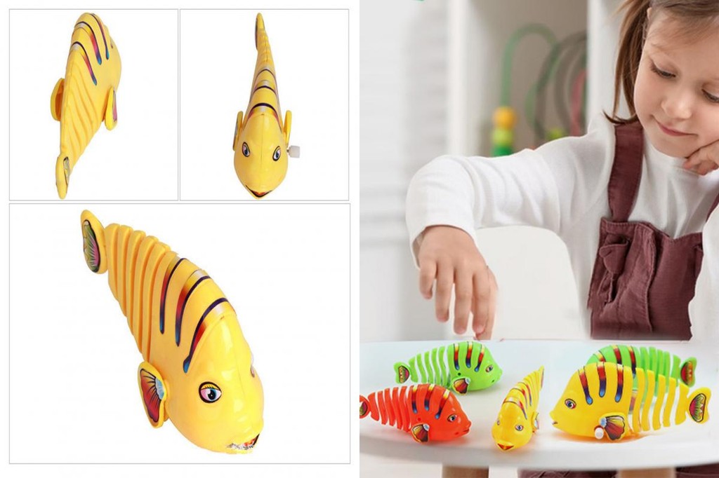 ALINA Desktop Fish Toy Wiggle Fish Model Interactive Wind-up Wiggle ...