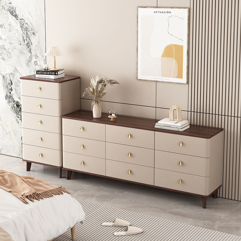 Solid Wood Light Drawer Living Room Bed Tail TV Storage Cabinet ...